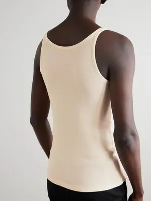 Saint Laurent Slim-fit Logo-embroidered Ribbed Tank Top