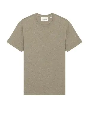 FRAME Frame Duo Fold Tee In Grey Heather Dark Beige