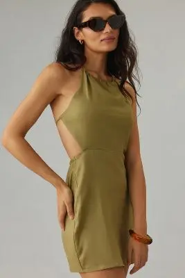 mabli linen dress Reformation Mabli Linen Halter Dress In Black - 70% Off