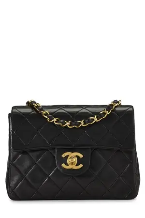 CHANEL Chanel Quilted Lambskin Half Flap Mini