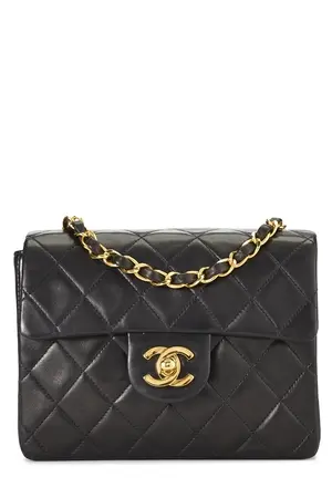 CHANEL Chanel Quilted Lambskin Half Flap Mini