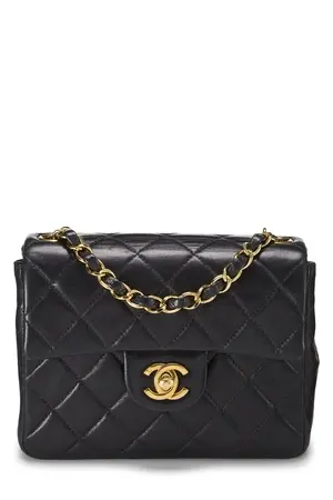 CHANEL Chanel Quilted Lambskin Half Flap Mini