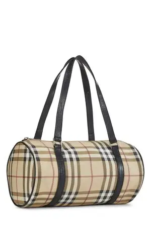 Burberry Vintage Check Coated Canvas Barrel Bag
