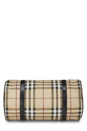 Burberry Vintage Check Coated Canvas Barrel Bag