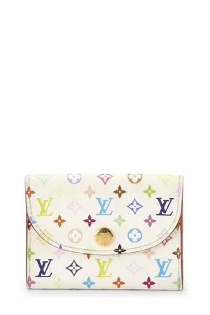 LOUIS VUITTON Takashi Murakami X Monogram Multicolore Business Card Holder - White