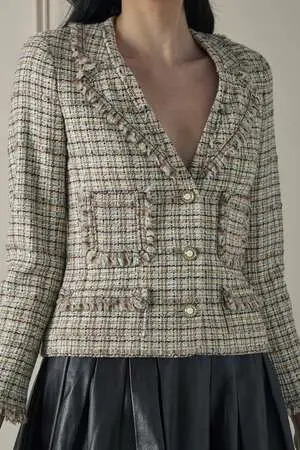 Chanel Raw-hem Tweed Jacket