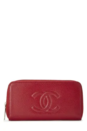 Chanel Caviar Zip Around Wallet