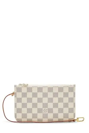 LOUIS VUITTON Damier Azur Neverfull Pouch - White