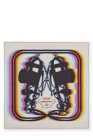 Hermès White & Multicolor 'Brides De Gala' Silk Scarf 90 Multi
