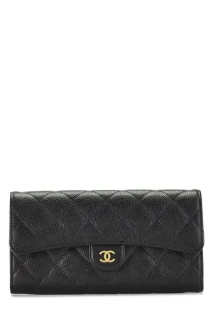 Chanel Caviar Classic Flap Wallet - Black
