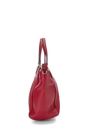 Gucci Grained Leather Soho Top Handle Bag - Red