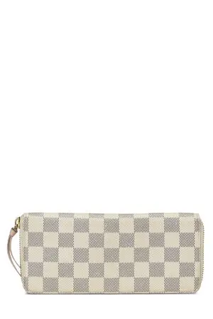 LOUIS VUITTON Damier Azur Clemence Wallet Beige