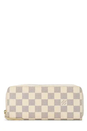 LOUIS VUITTON Damier Azur Clemence Wallet - White
