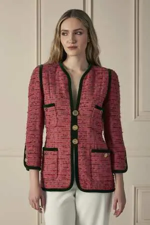 Chanel Velvet-trimmed Tweed Jacket