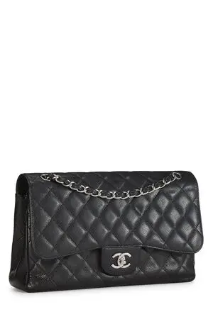 Chanel Quilted Caviar Classic Double Flap Shoulder Bag