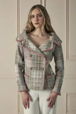 Chanel Off-shoulder Tweed Jacket