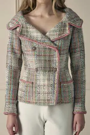 Chanel Off-shoulder Tweed Jacket