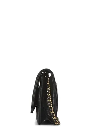 Chanel Quilted Caviar Classic Wallet On Chain - Black