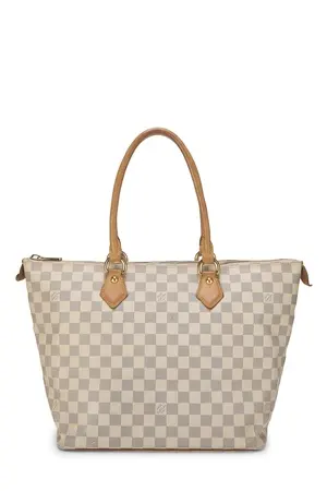 LOUIS VUITTON Damier Azur Saleya Tote Bag - White