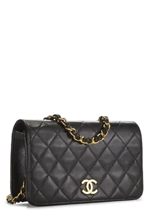 Chanel Quilted Lambskin Snap Full Flap Bag