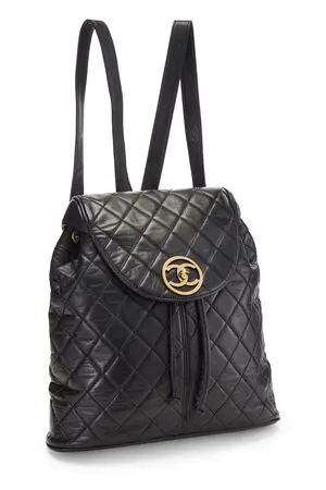 Chanel Quilted Lambskin Circle Lock Backpack