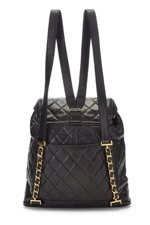 Chanel Quilted Lambskin Circle Lock Backpack