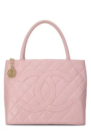 Chanel Quilted Caviar Medallion Tote - Pink
