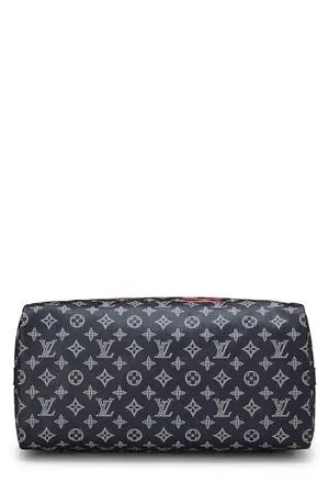 LOUIS VUITTON Monogram Upside Down Ink Speedy Bandouliere 40 - Navy