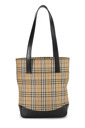 Burberry Haymarket Check Pocket Shoulder Bag - Black