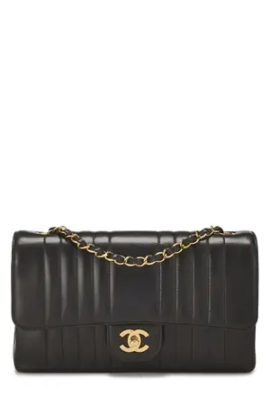 Chanel Lambskin Vertical Flap Bag - Black