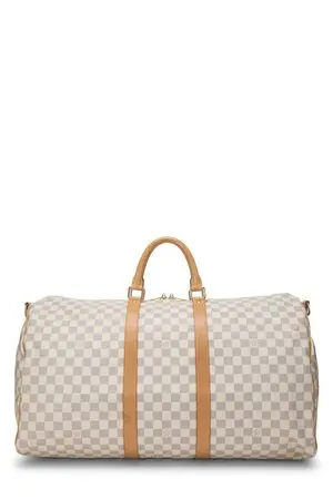 LOUIS VUITTON Damier Azur Keepall Bandouliere 55 - White