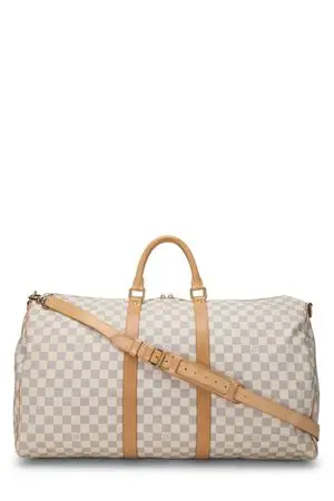 LOUIS VUITTON Damier Azur Keepall Bandouliere 55 - White