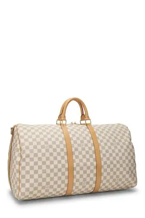 LOUIS VUITTON Damier Azur Keepall Bandouliere 55 - White