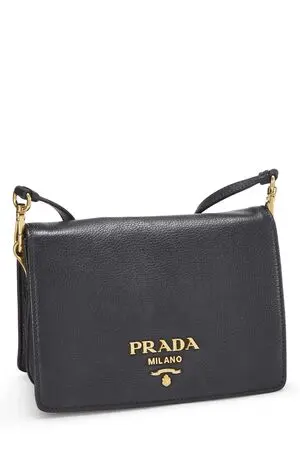 Prada Vitello Daino Dual Strap Crossbody Bag In Black - 10% Off