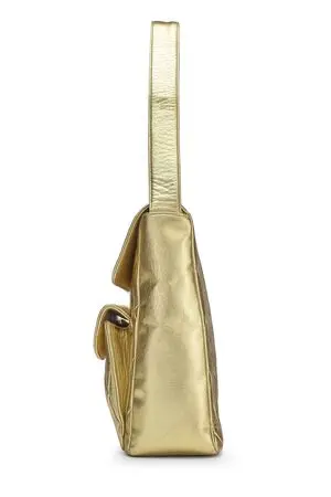 Chanel Metallic Lambskin Double Pocket Shoulder Bag