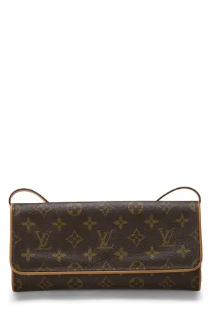 LOUIS VUITTON Monogram Canvas Pochette Twin Bag - Brown