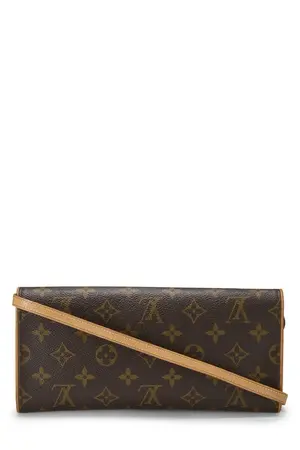 LOUIS VUITTON Monogram Canvas Pochette Twin Bag - Brown