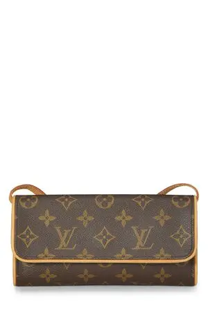 LOUIS VUITTON Monogram Canvas Pochette Twin Bag - Brown