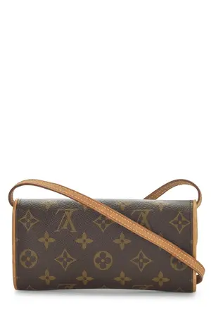 LOUIS VUITTON Monogram Canvas Pochette Twin Bag - Brown