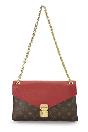 LOUIS VUITTON Monogram Canvas Pallas Chain Bag Brown