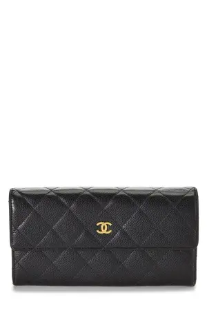 Chanel Caviar Long Wallet - Black