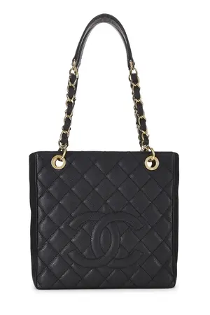 CHANEL Chanel Quilted Caviar Petite Shopping Tote