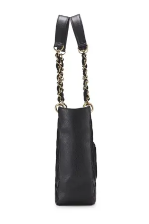 Chanel Quilted Caviar Petite Shopping Tote - Black
