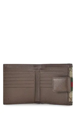 Gucci Gg Supreme Canvas Ophidia French Wallet - Brown