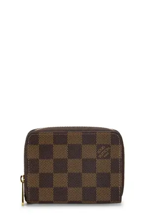 LOUIS VUITTON Damier Ebene Zippy Coin Purse - Brown