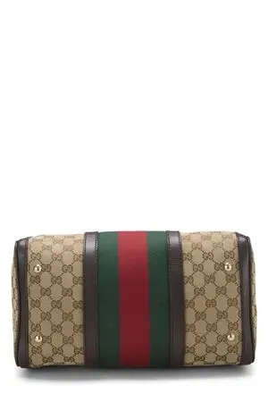 Gucci Original Gg Canvas Vintage Web Boston Medium Duffle Bag