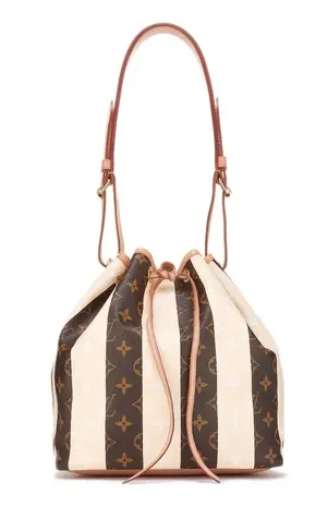 LOUIS VUITTON Monogram Rayures Noé Bucket Bag - Brown