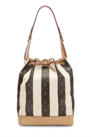 LOUIS VUITTON Monogram Rayures Noé Bucket Bag - Brown