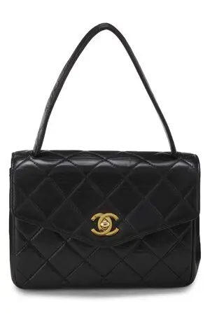 Chanel Quilted Lambskin Handbag With Turnlock