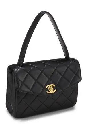 Chanel Quilted Lambskin Handbag With Turnlock